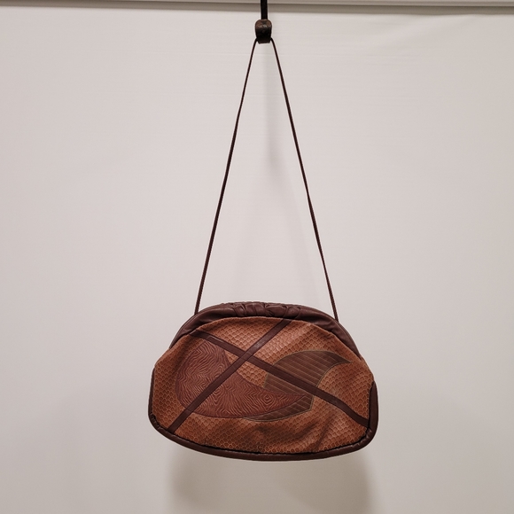 handcrafted | Bags | Vintage Leather Shoulder Bag Boho Chic Metal Hinge ...